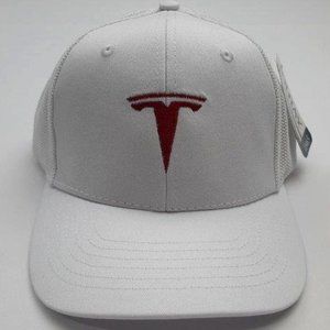 Accessories | Tesla Embroidered Mesh Snapback Cap Hat White Model X Y 3 ...